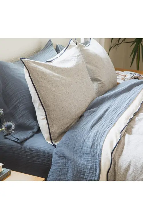 CRANE HOME Oasis Crinkled Cotton Gauze Flat Sheet