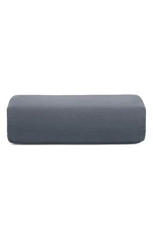 CRANE HOME Oasis Crinkled Cotton Gauze Fitted Sheet - Midnight Tide