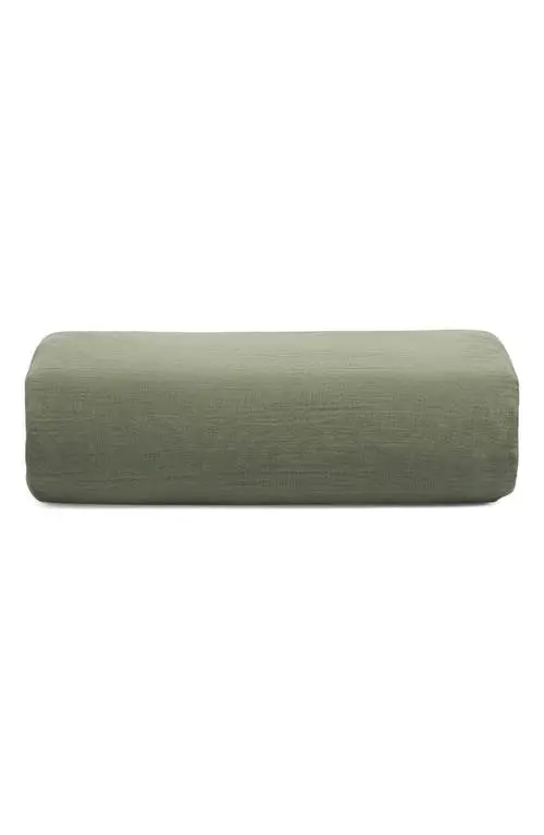 CRANE HOME Zen Crinkled Cotton Gauze Fitted Sheet - Matcha