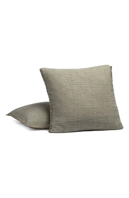 CRANE HOME Set Of 2 Fringe Euro Pillow Shams - Sage