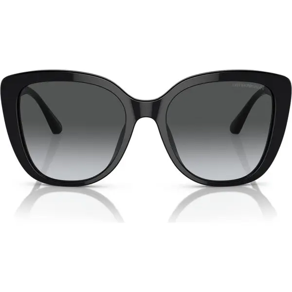 Emporio Armani 54mm Butterfly Sunglasses - Black/polar Grey Gradient