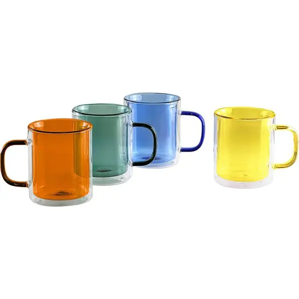 CLOUDNOLA Cubo Set Of 4 Double-wall Mugs - Multicolored