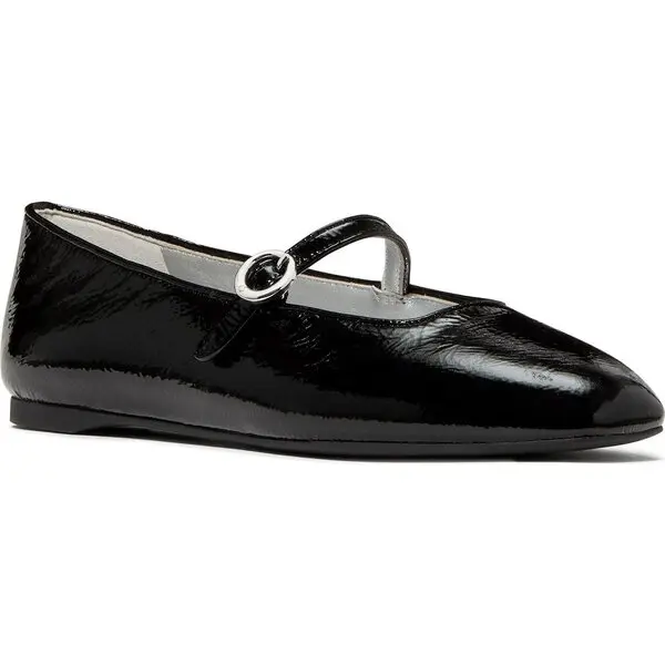 Kate Spade New York Halo Crinkled Patent Leather Mary Jane - Black