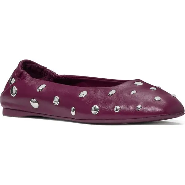Kate Spade New York Halo Studded Leather Ballet Flat - Purple Agate