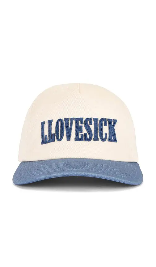 LLOVESICK Stitched Franchise Cap - Cream & Blue Steel