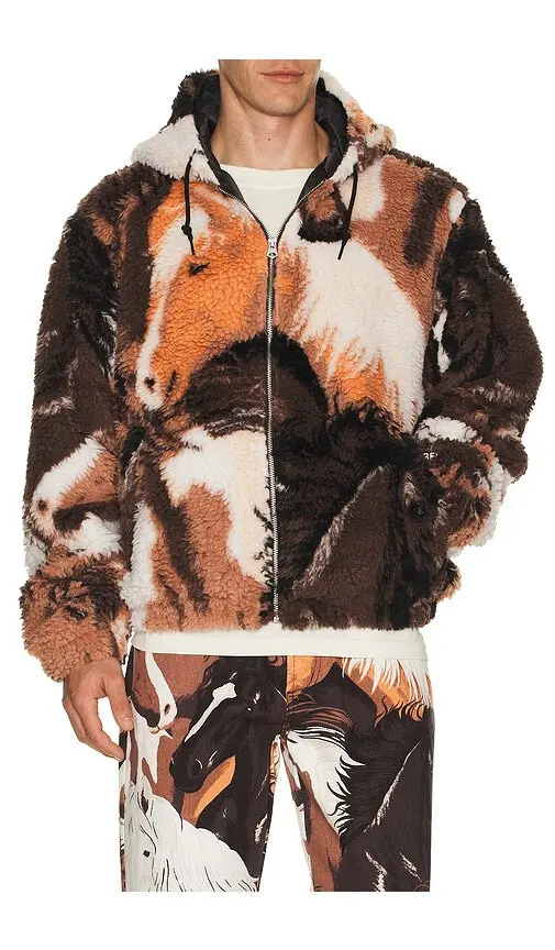 Obey Horses Sherpa Jacket - Brown Multi
