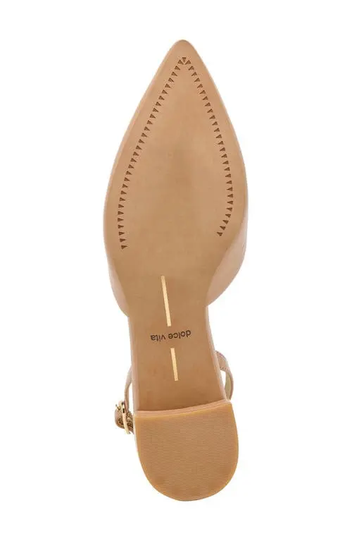 Dolce Vita Carel Pointed Toe Slingback Pump - Light Tan Crinkle Patent