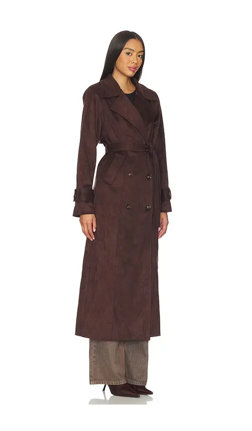 SNDYS. Sutton Faux Suede Trench Coat