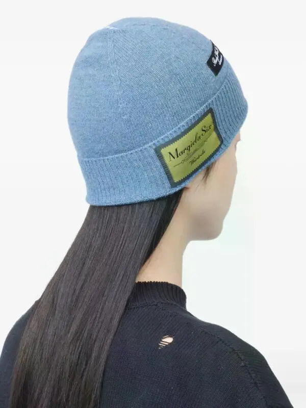 MAISON MARGIELA Logo-patch Beanie - Blue