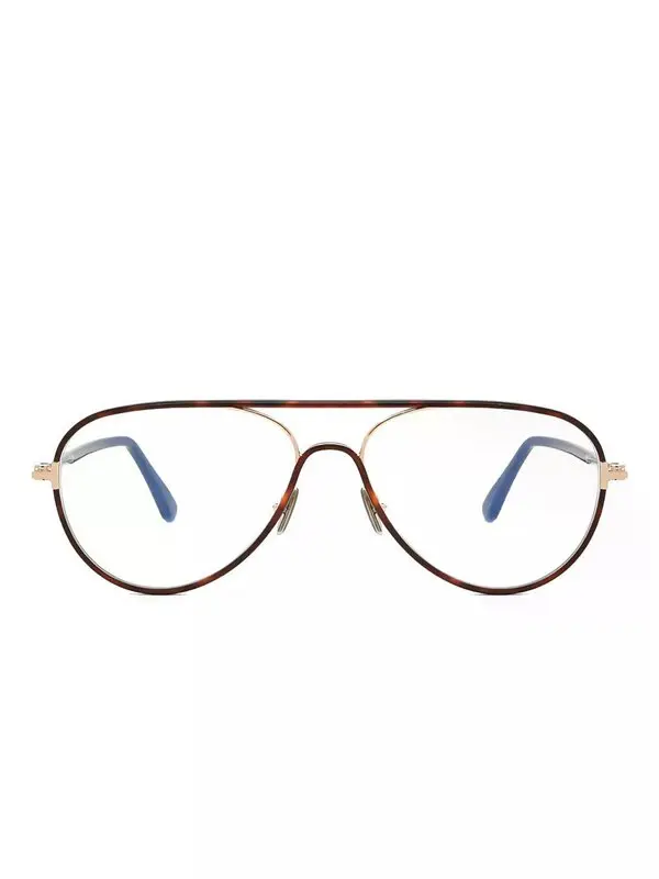 TOM FORD Full-rim Pilot Glasses - Brown