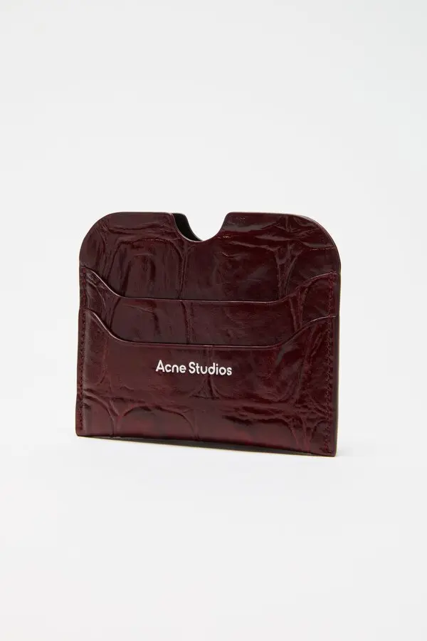 Acne Studios Leather Card Holder - Burgundy