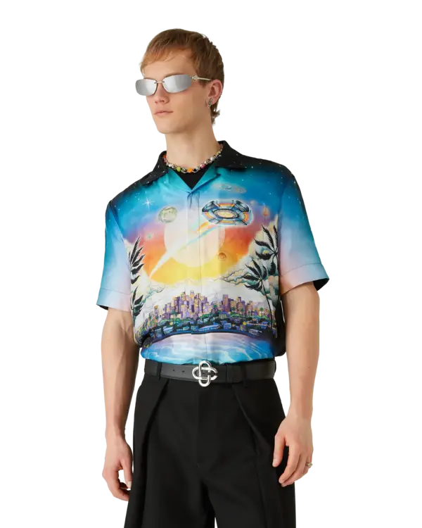 Casablanca La Prémonition Short Sleeve Silk Shirt