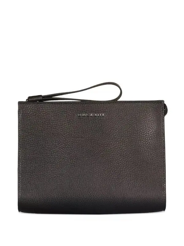 ORTIGNI Textured Leather Clutch - Black