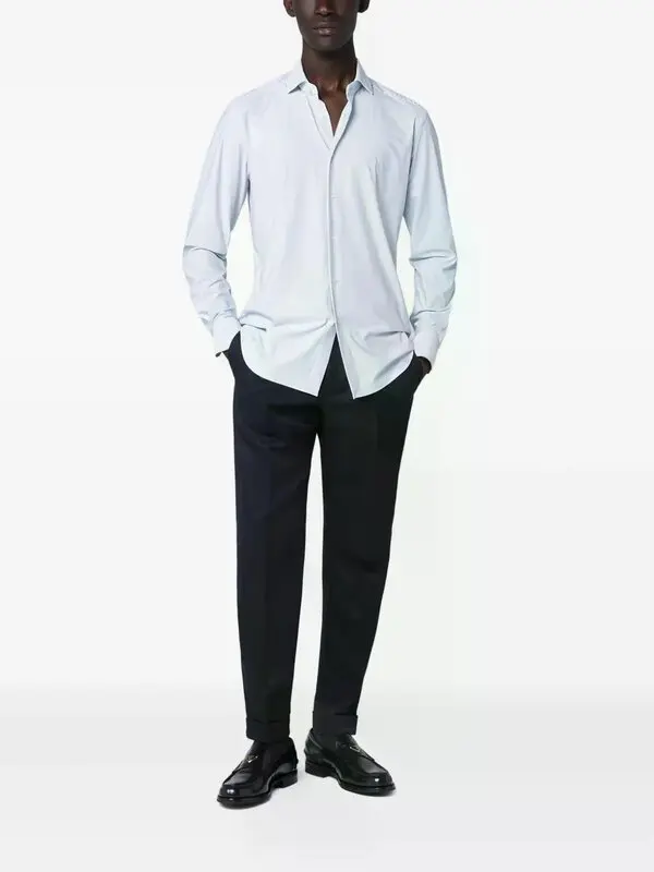 XACUS Long-sleeve Striped-pattern Shirt - White