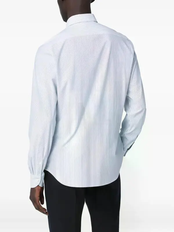 XACUS Long-sleeve Striped-pattern Shirt - White