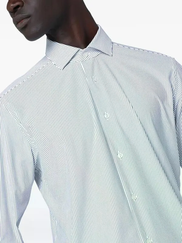 XACUS Long-sleeve Striped-pattern Shirt - White