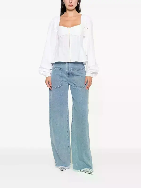 MARQUES' ALMEIDA Wide Leg Jeans With Patch Pockets