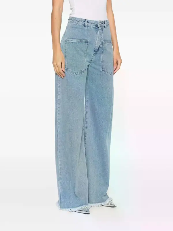 MARQUES' ALMEIDA Wide Leg Jeans With Patch Pockets