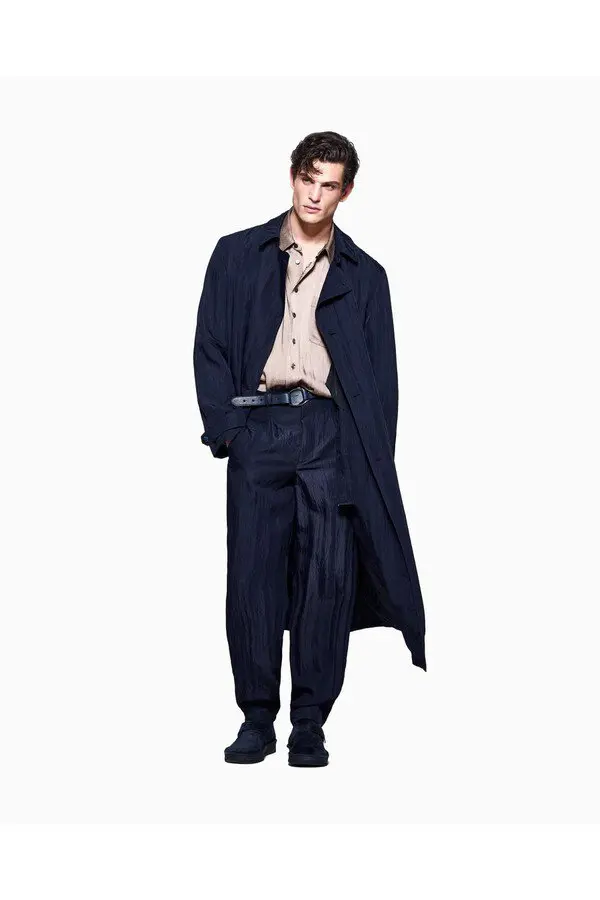 Giorgio Armani Double-breasted Trench Coat - Blue