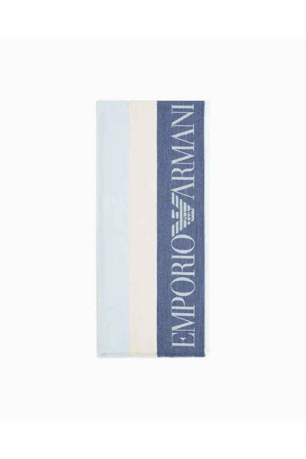 Emporio Armani Jacquard Stole - Blue