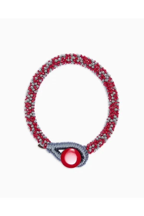 Giorgio Armani Bohemian Glass Choker Necklace - Red