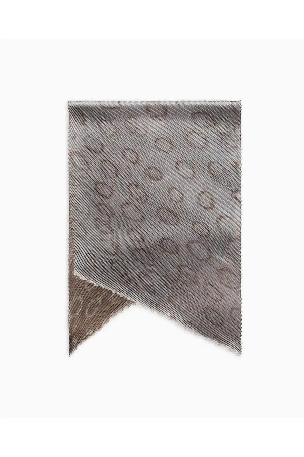 Giorgio Armani Pleated Silk-blend Scarf - Grey