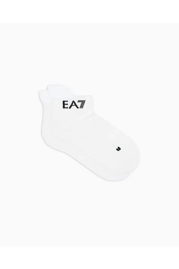 EA7 Tennis Pro Cotton-blend Ankle Socks - White