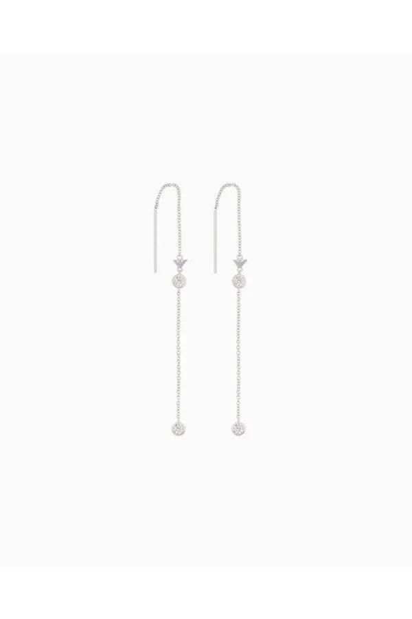 Emporio Armani Sterling Silver Drop Earrings - Red