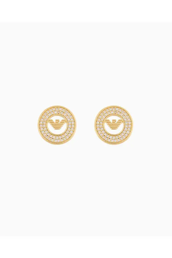 Emporio Armani Gold-tone Sterling Silver Stud Earrings - Red