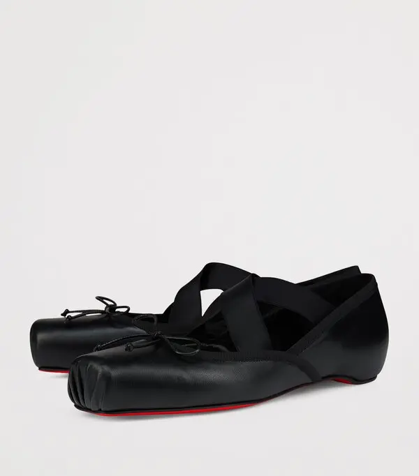 CHRISTIAN LOUBOUTIN Cassiasticina Leather Ballet Flats