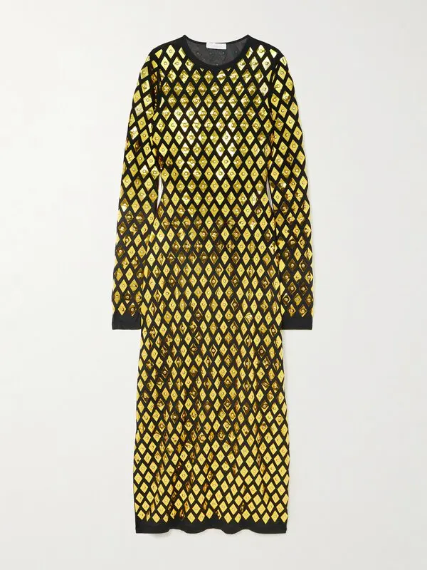 Rabanne Embellished Stretch-jersey Midi Dress