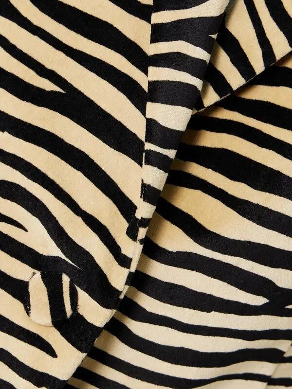 Rabanne Zebra-print Cotton-blend Velvet Blazer