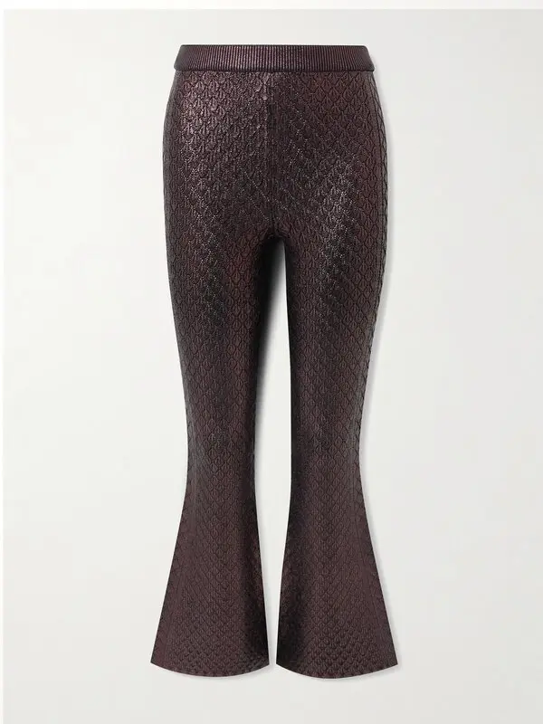 Rabanne Metallic Jacquard-knit Flared Pants