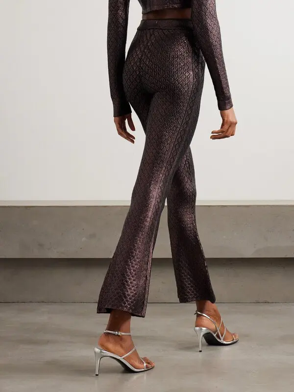 Rabanne Metallic Jacquard-knit Flared Pants