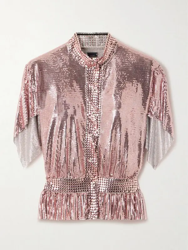 Rabanne Pleated Chainmail Blouse