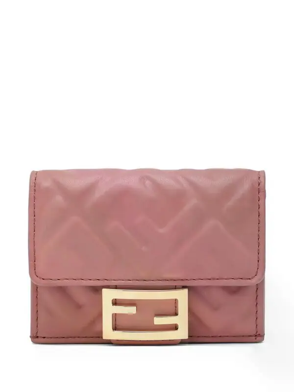 Fendi Quilted Logo Wallet - Pink