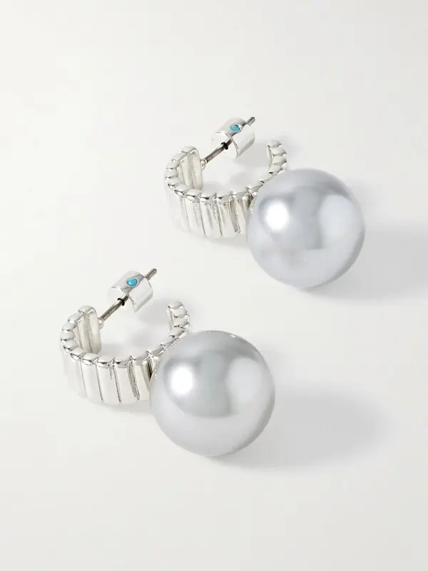 ROXANNE ASSOULIN The Swan Faux Pearl Earrings - Silver