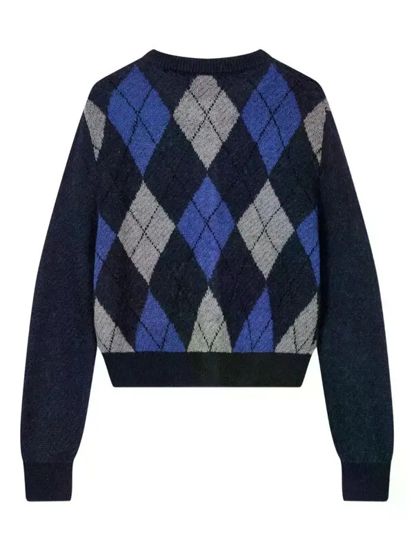 STUDIO TOMBOY Argyle-pattern Cardigan - Blue