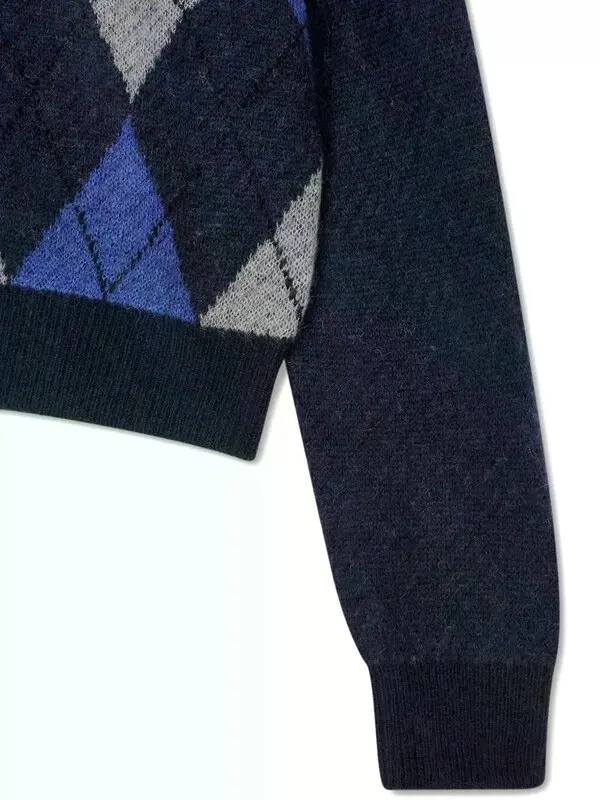STUDIO TOMBOY Argyle-pattern Cardigan - Blue