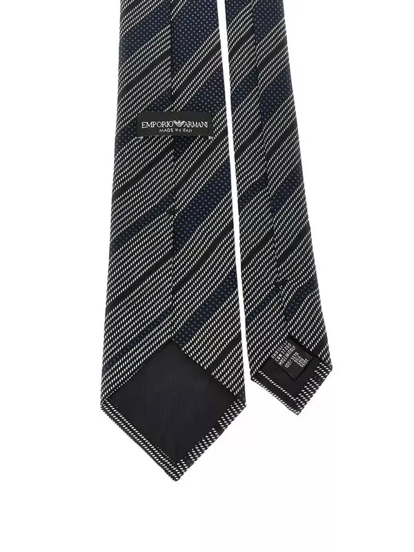 Emporio Armani Striped Neck Tie - Black