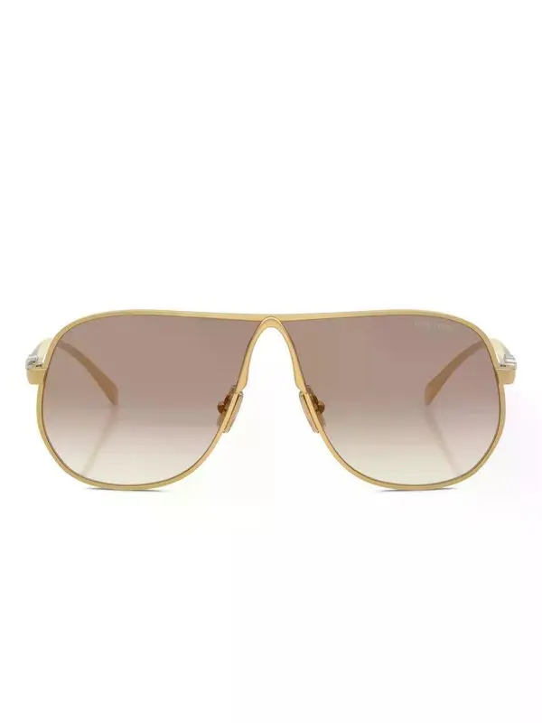 Miu Miu Geometric Sunglasses - Gold