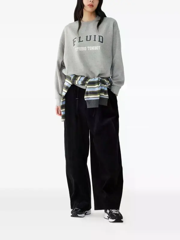 STUDIO TOMBOY Drawstring Corduroy Trousers - Black