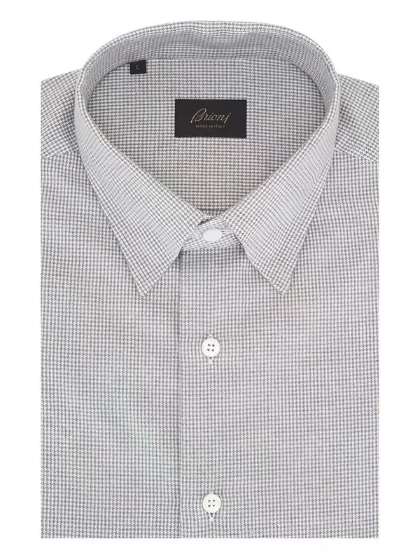 Brioni Houndstooth-pattern Shirt - Grey