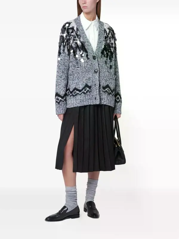 ROBERTO COLLINA Sequin-detail Pattern Cardigan
