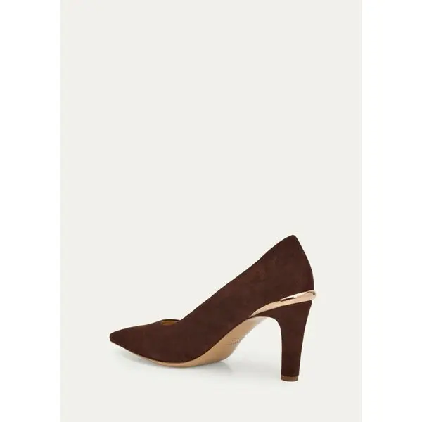 Gabriela Hearst 75mm Edwina Suede Pumps - Dark Chocolate