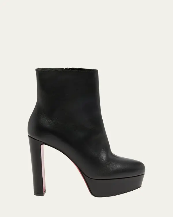 CHRISTIAN LOUBOUTIN 130mm Loo Leather Platform Booties