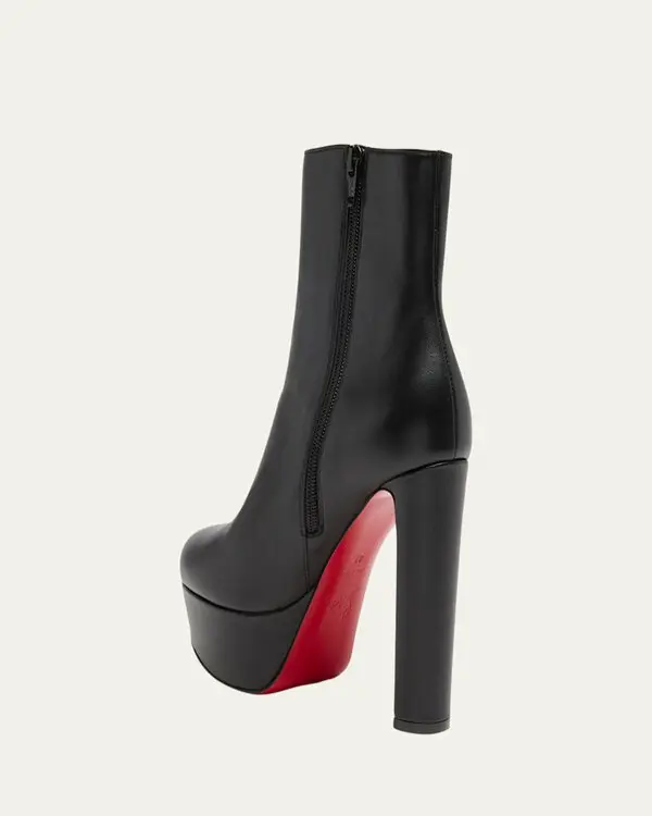 CHRISTIAN LOUBOUTIN 130mm Loo Leather Platform Booties