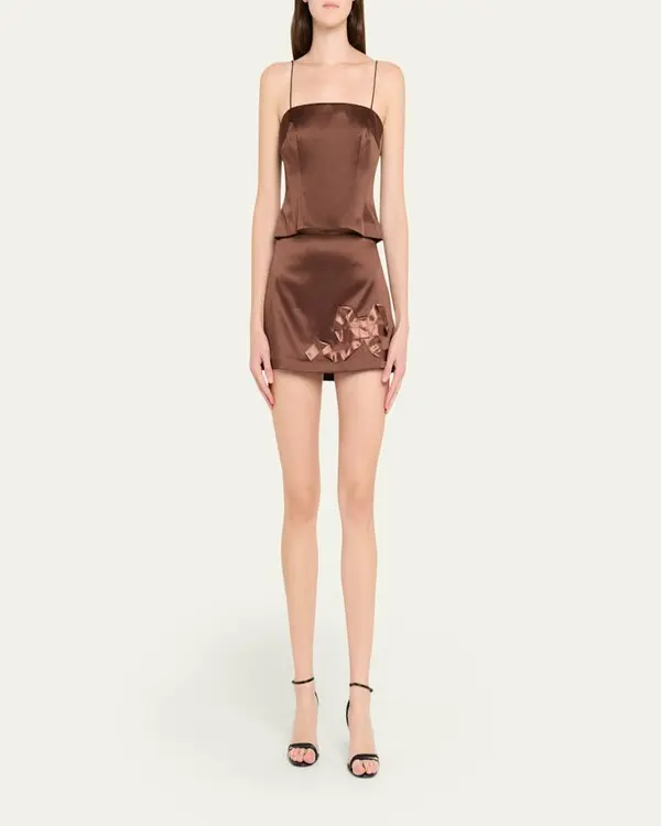 LoveShackFancy Cassana Satin Top
