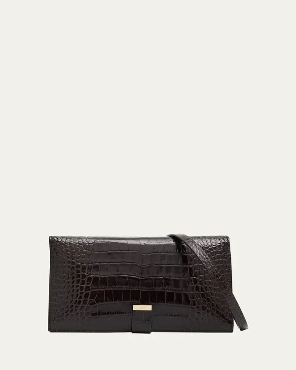 TOM FORD Organizer Shoulder Bag In Croc-embossed Leather