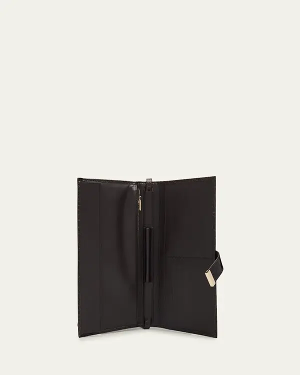 TOM FORD Organizer Shoulder Bag In Croc-embossed Leather